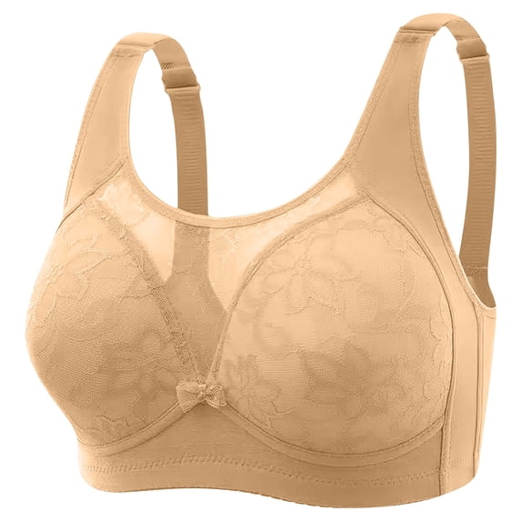 Chiccall Women Plus Size Comfort Lace Wireless Bra Scoop Neck Design ...