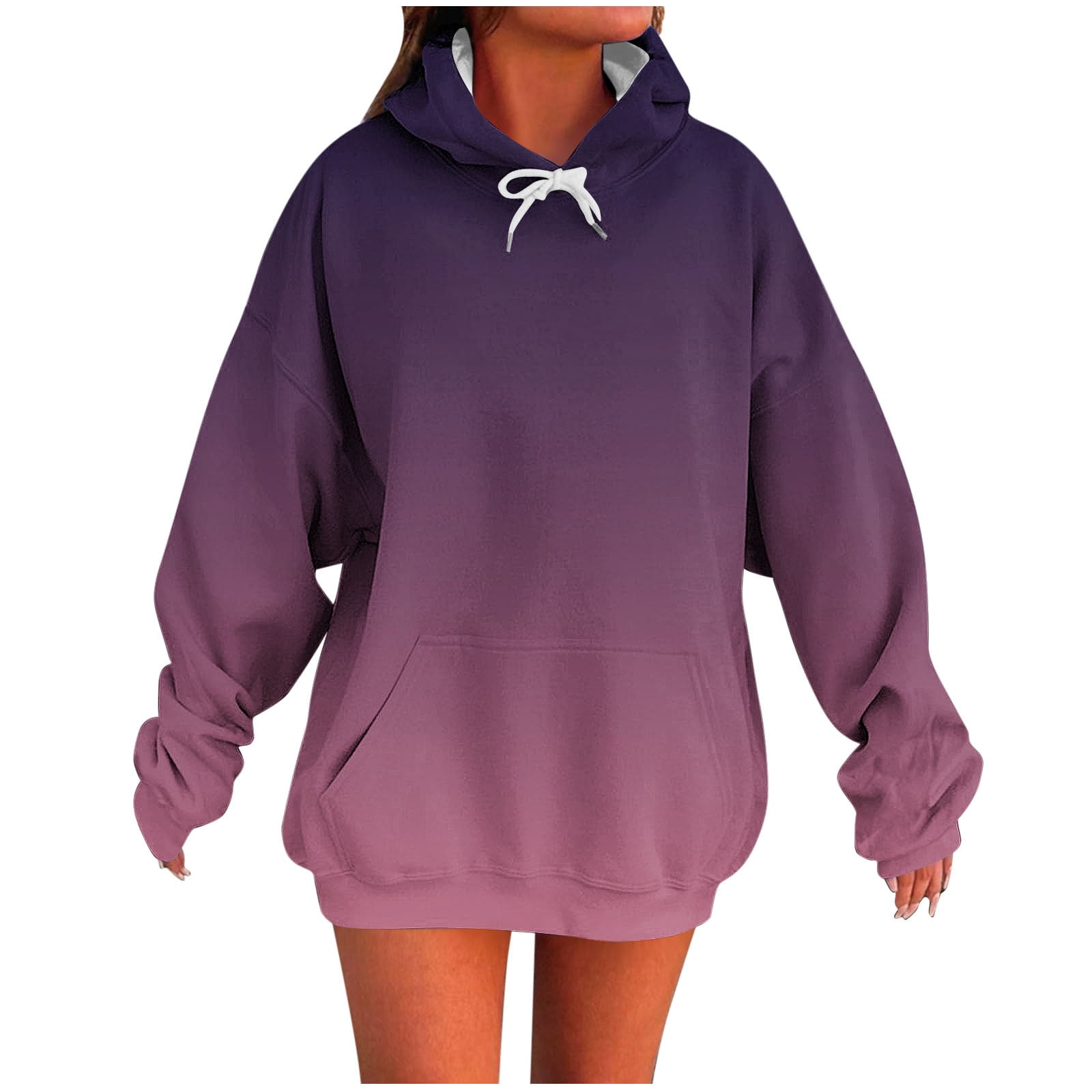 Chiccall Womens Long Sleeve Hoodies Casual Gradient Printed Fall ...