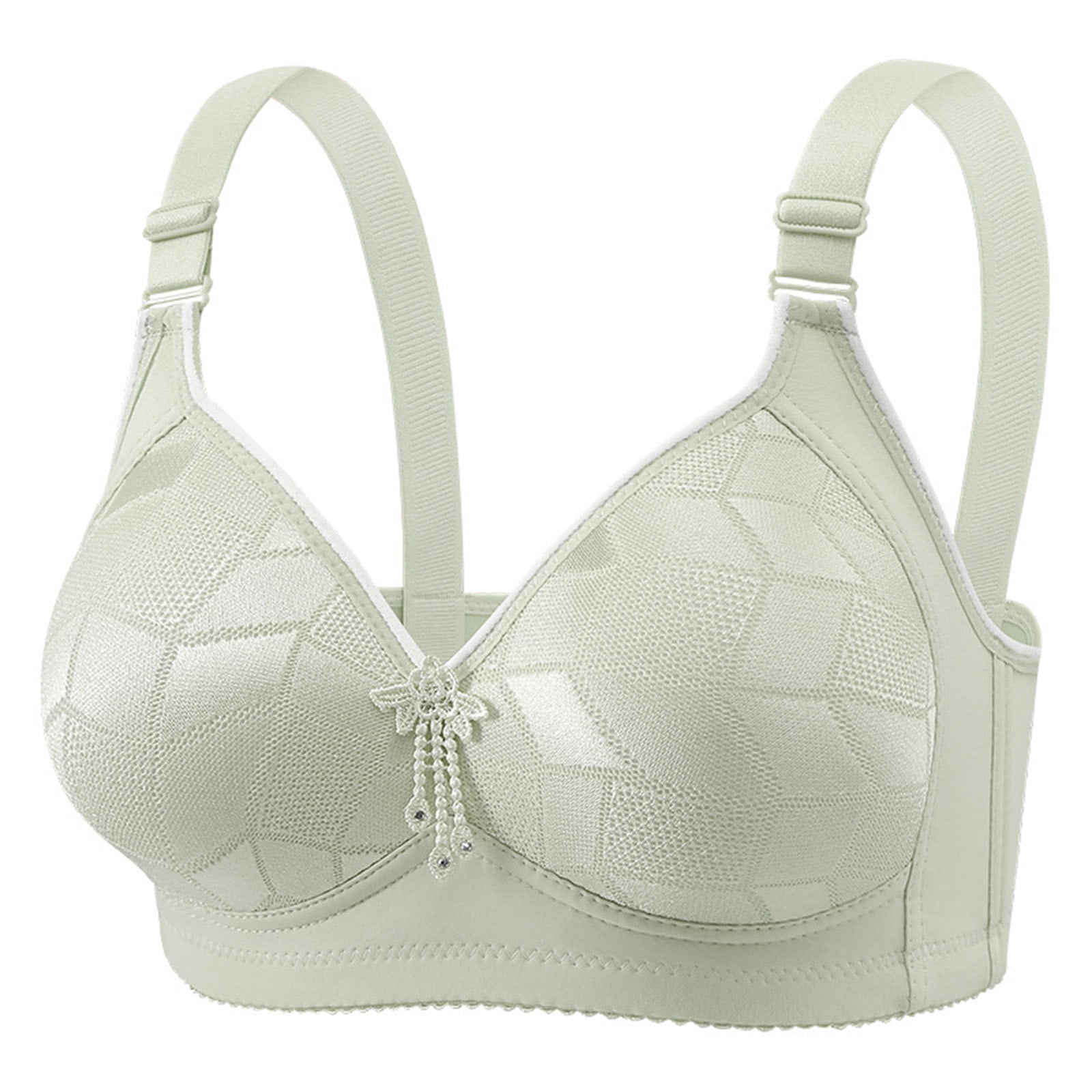Chiccall Womens Tshirt Bra Wireless Textured Adjustable Strap Pendant ...