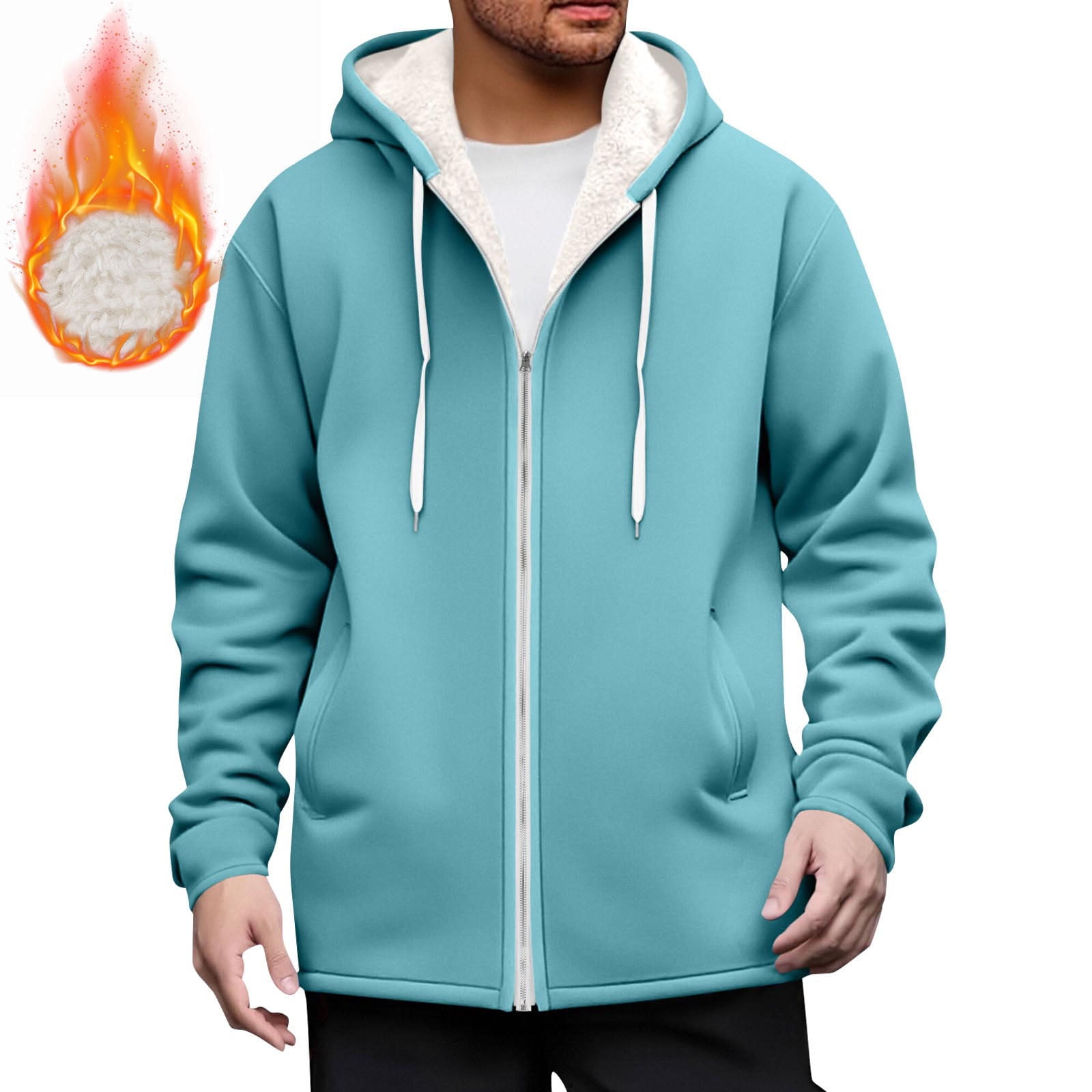 Chiccall Zip up Hoodies for Men Winter Fleece Lined Sweatshirt Thick ...