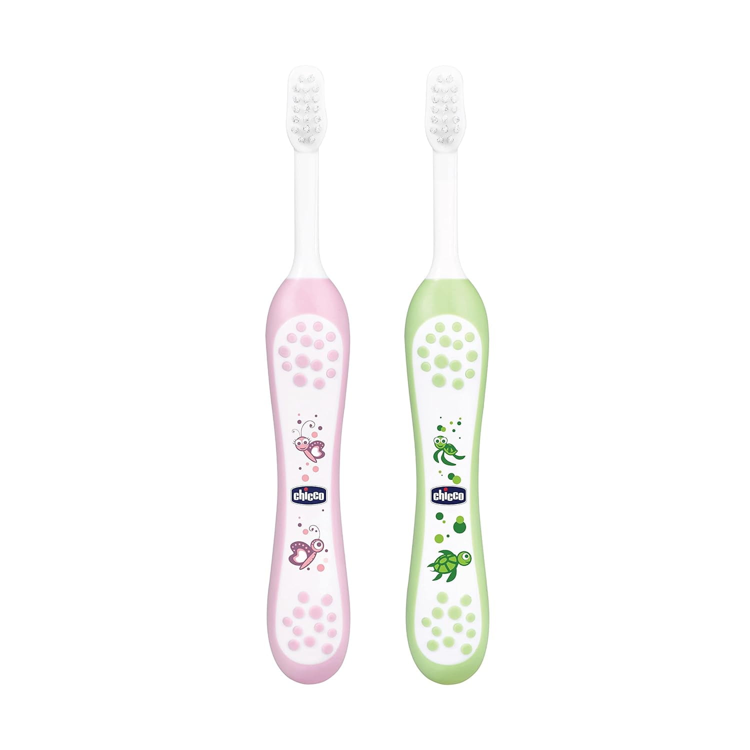 Chicco Kid Manual Toothbrush Set Pink+Green 6M-36M - Walmart.com