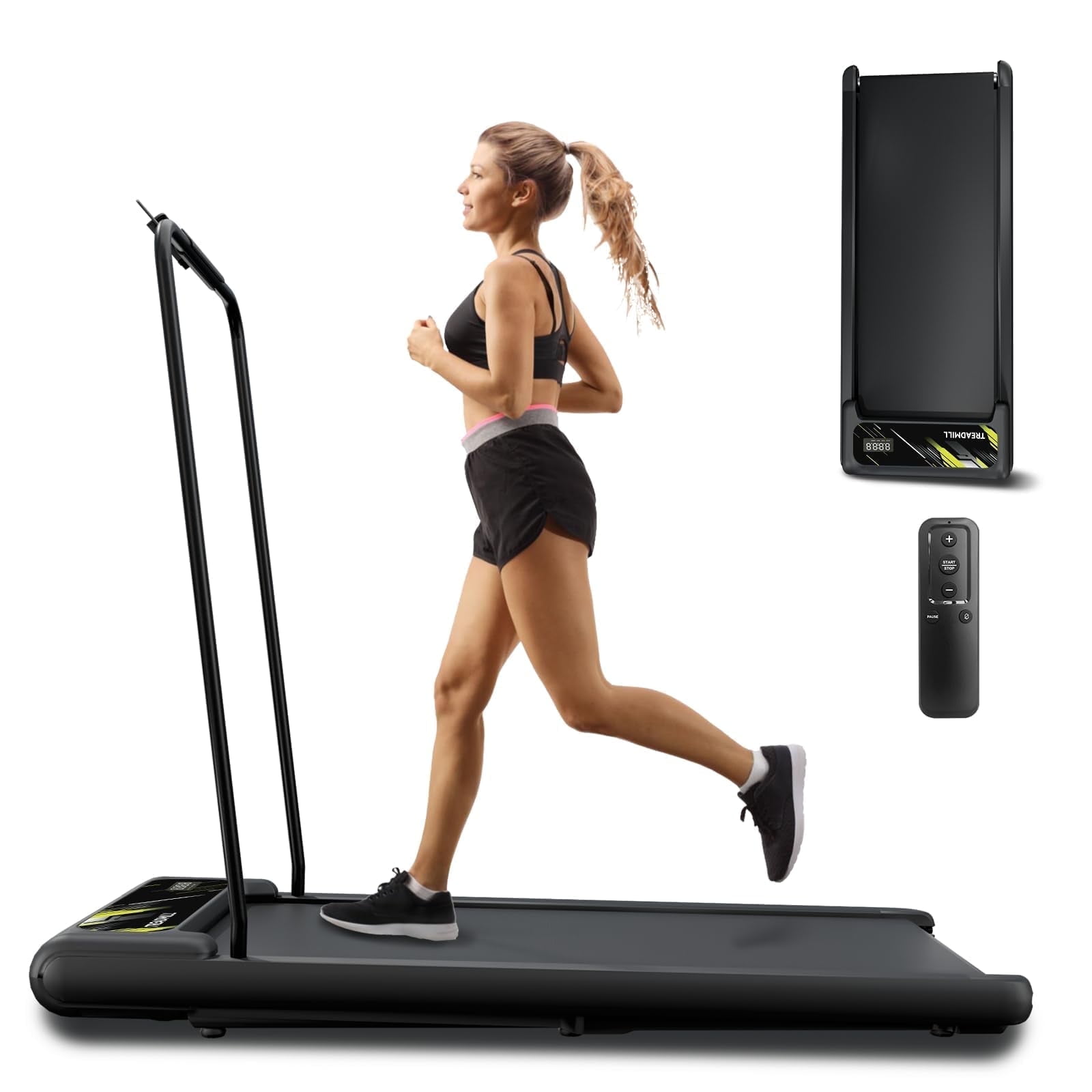 Chiccushion Walking Pad Treadmill with Handle Bar and Incline, Under ...