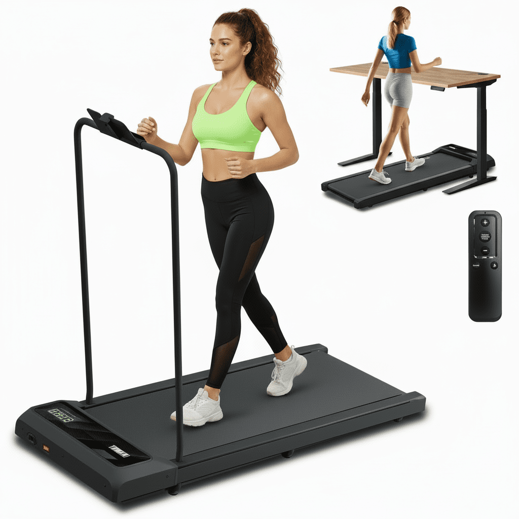 Chiccushion Walking Pad Treadmill Under Desk with Handle for Home, 2 ...