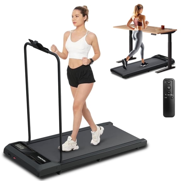 Goplus Walking Pad, 340 LBS Capacity Under Desk Treadmill with Remote ...