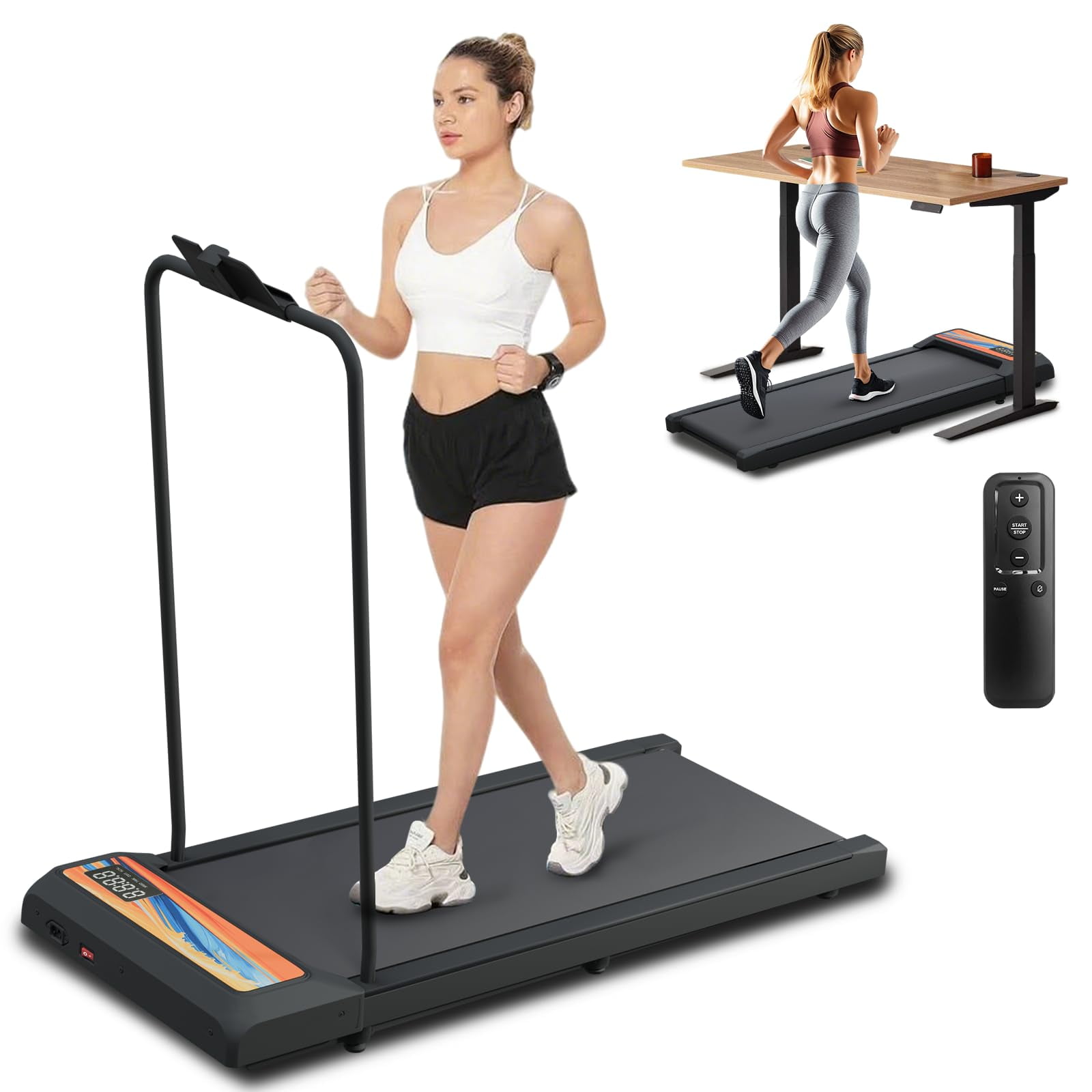 Chiccushion Walking Pad Treadmill Under Desk with Handle for Home, 2 ...