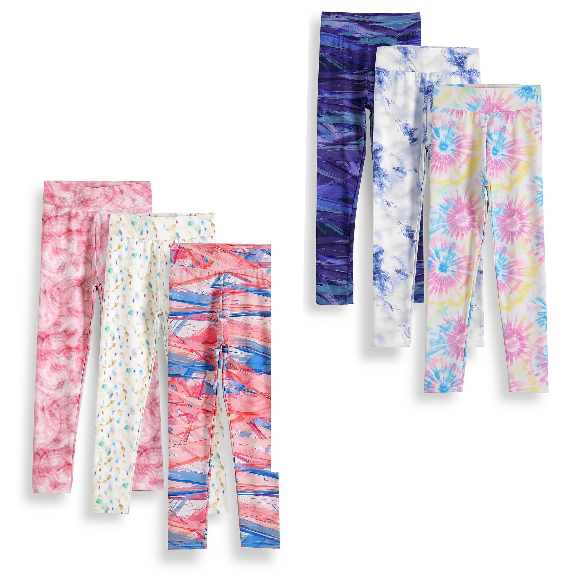 Chicduo Girls Printed Leggings Casual Yoga Leggings for Kids, 6 Pieces ...