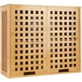Chicgrowth Bamboo Bathroom Wall Mounted Cabinet with Rack Doors, Bath ...