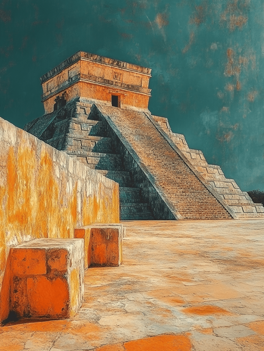 Chichen Itza Mayan Pyramid Canvas Print/Wall Art， Perfect for Living ...