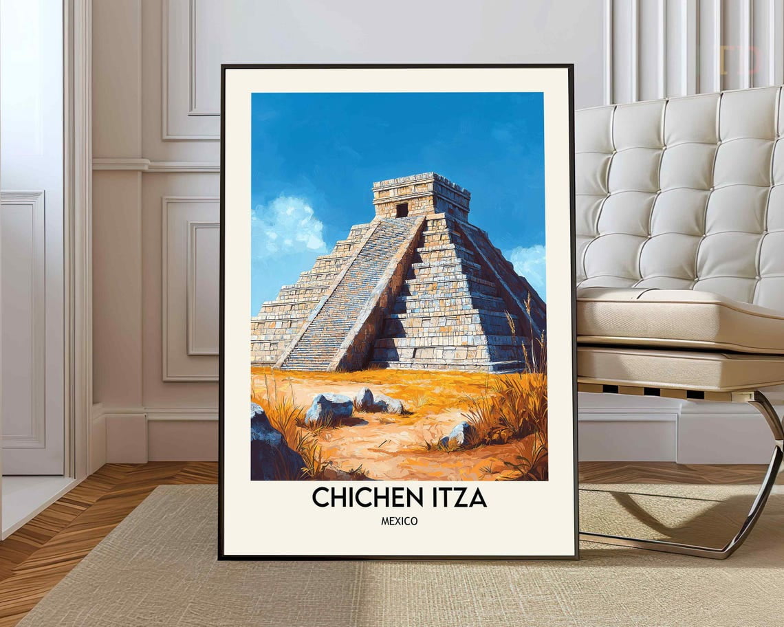 Chichen Itza Poster, Chichen Itza Print, Mexico Print, Yucatan Mexico ...