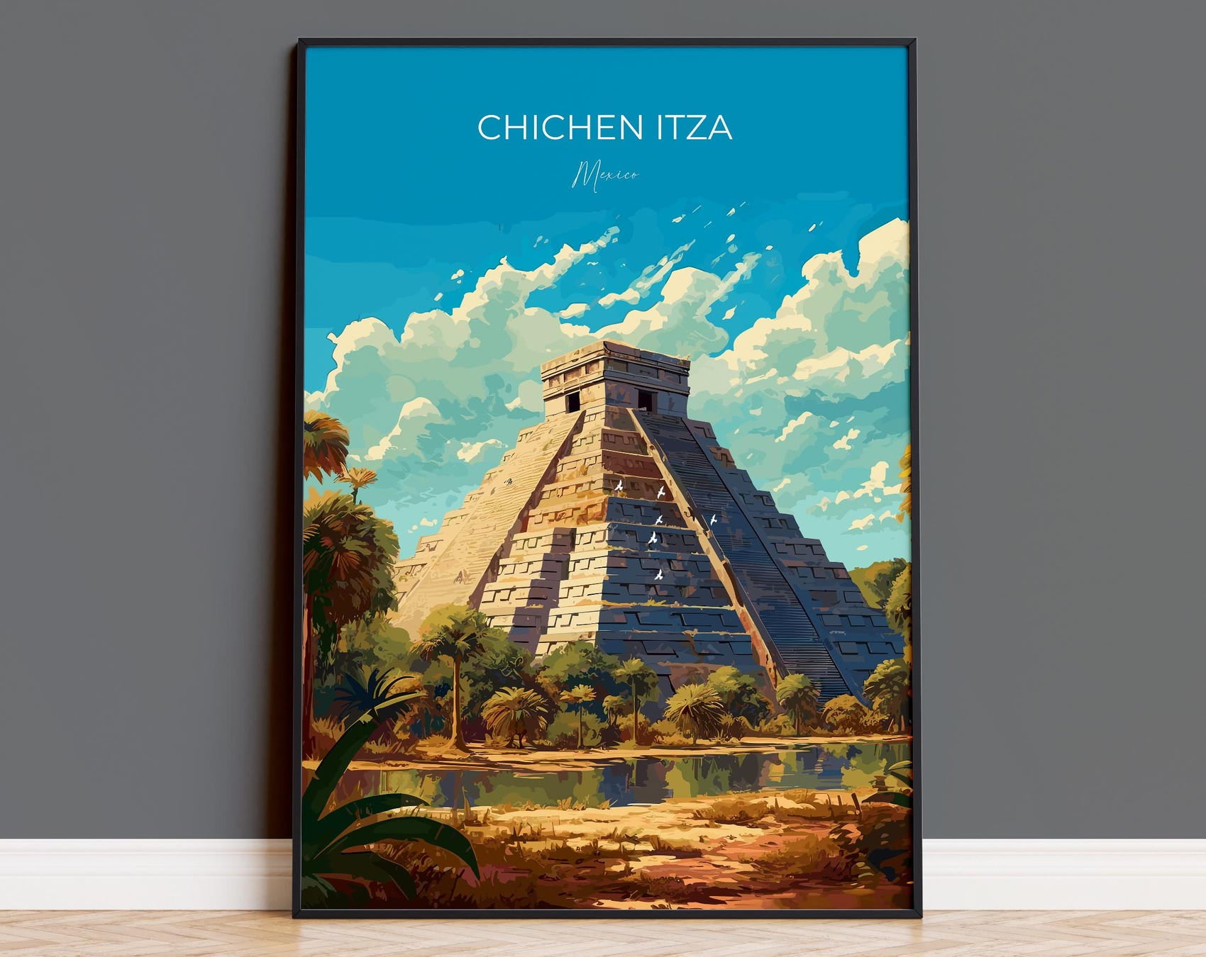 Chichen Itza Travel Print, Travel Poster of Chichen Itza, Mexico ...
