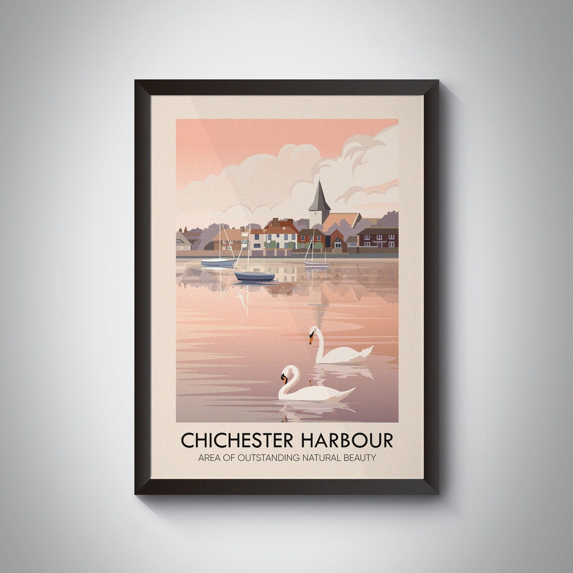 Chichester Harbour Aonb Travel Poster, West Sussex, Hampshire, Thorney ...