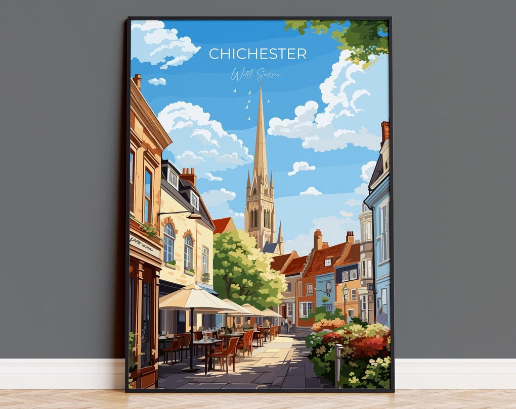Chichester Travel Print Wall Art, West Sussex Travel Poster, English ...
