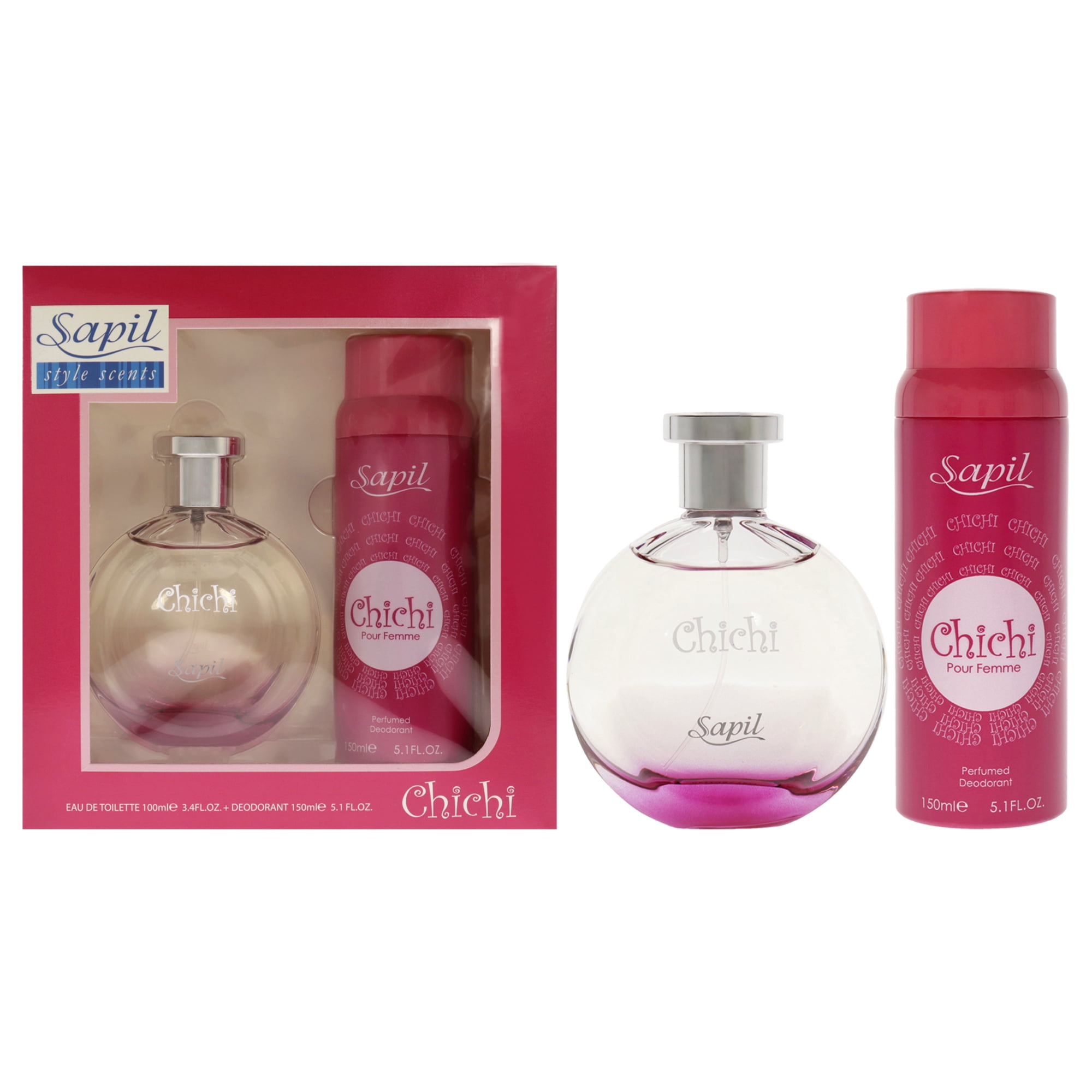 Chichi by Sapil for Women - 2 Pc Gift Set 3.4 oz EDT Spray, 5.1oz ...