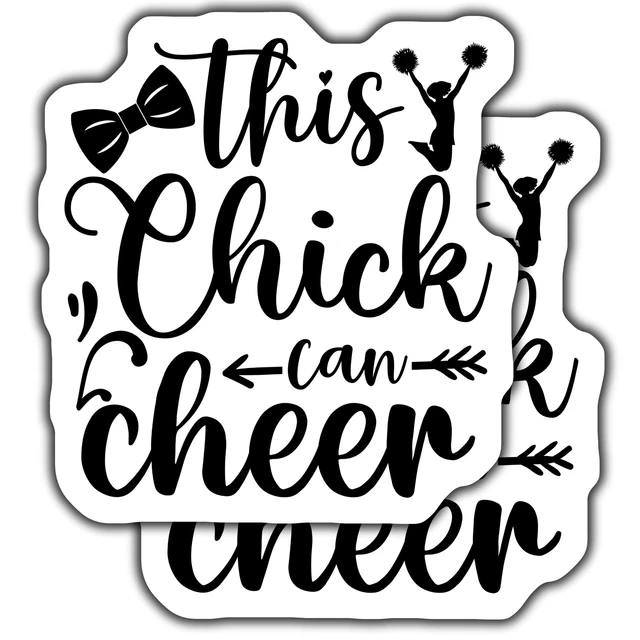 This Chick Can Cheer Sticker Set, Cheerleader Stickers, Cute Cheer ...