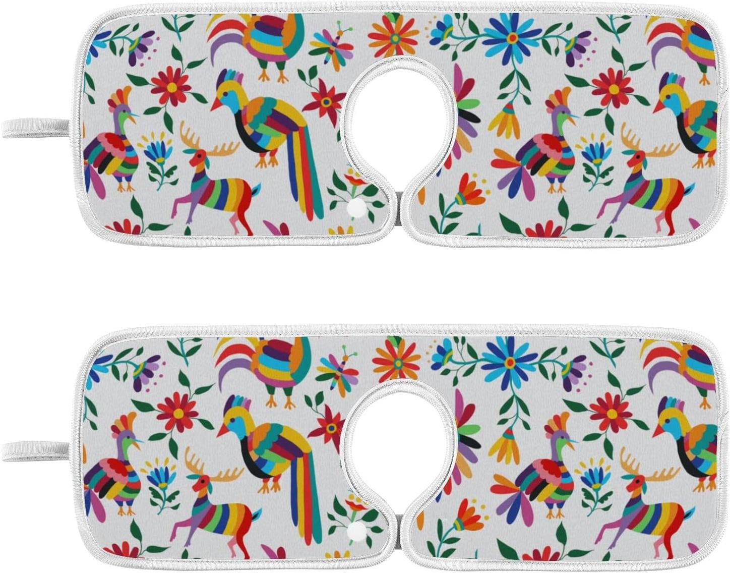 Chick Colorful Floral Sink Splash Guard for Faucet 2 Packs Faucet ...