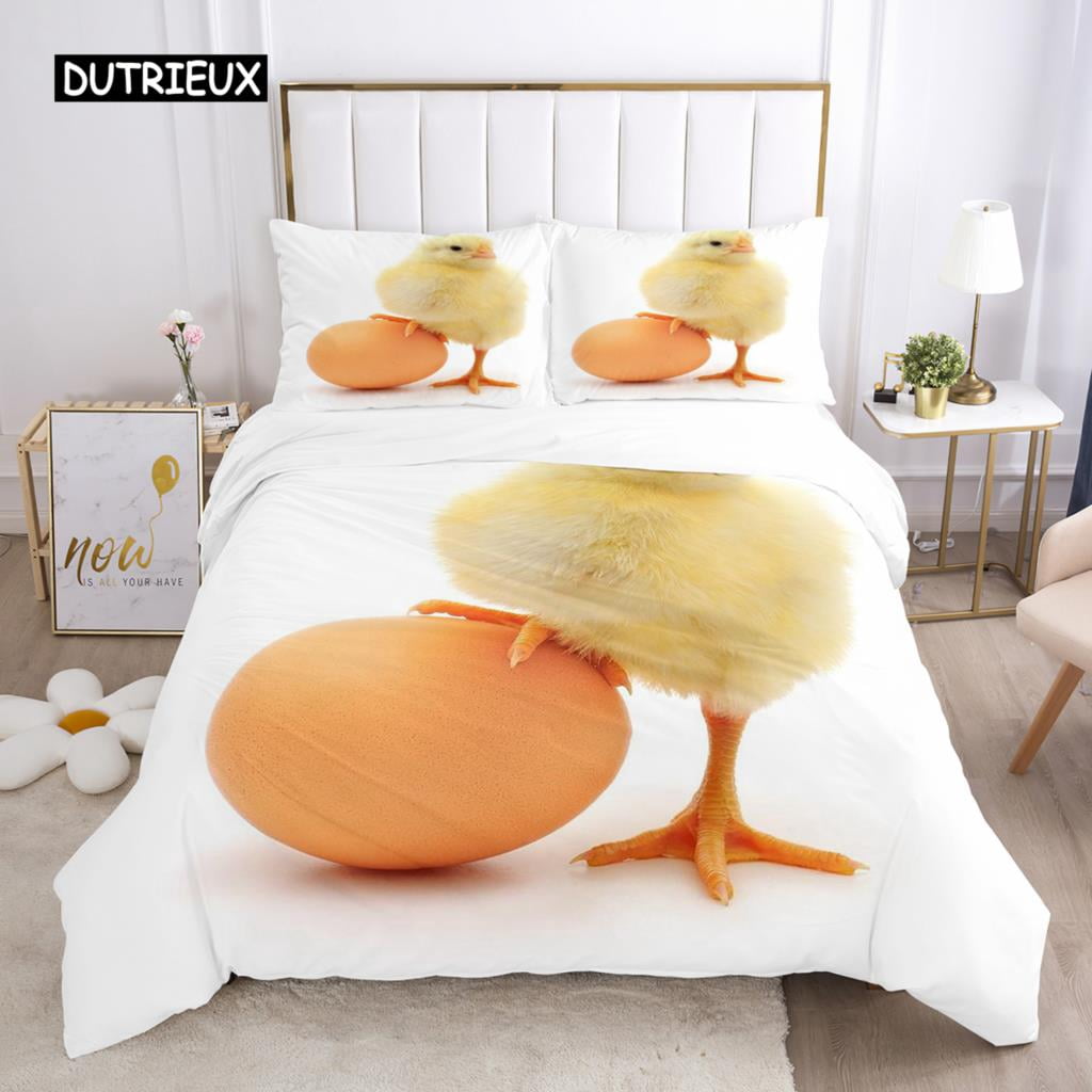 Chick Duvet Cover Set Farm Animals Quilt Cover Little Chicken Twin ...