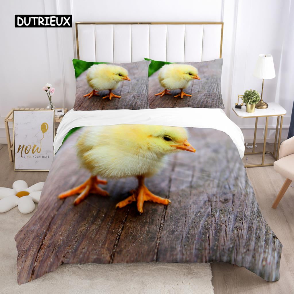 Chick Duvet Cover Set Farm Animals Quilt Cover Little Chicken Twin ...