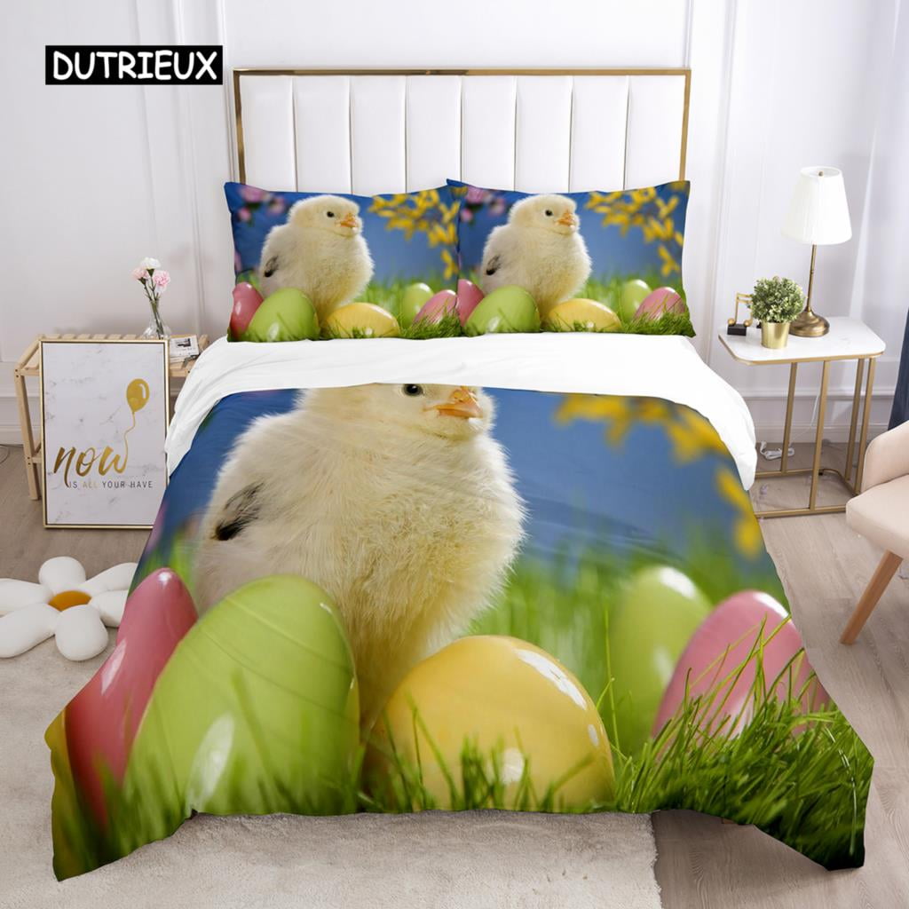 Chick Duvet Cover Set Farm Animals Quilt Cover Little Chicken Twin ...