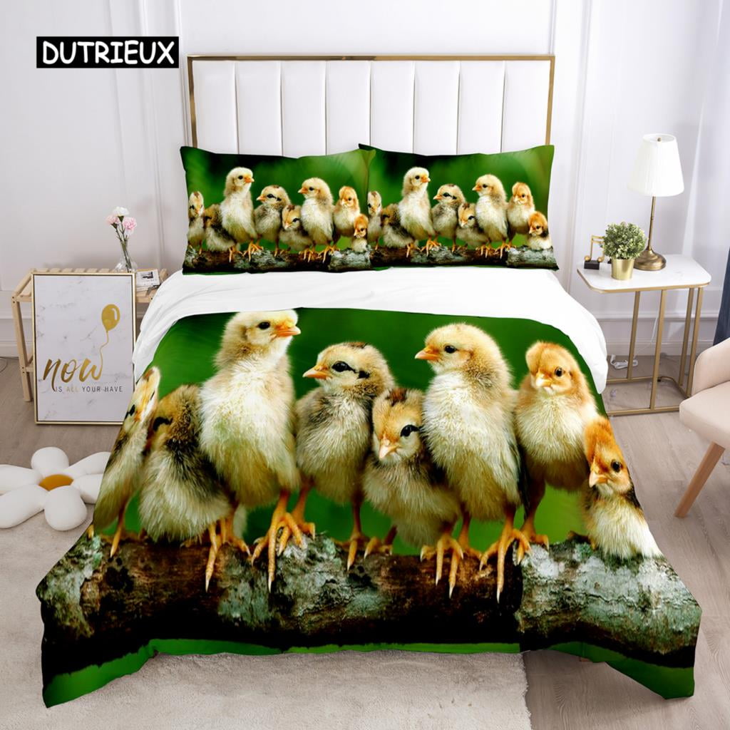 Chick Duvet Cover Set Farm Animals Quilt Cover Little Chicken Twin ...