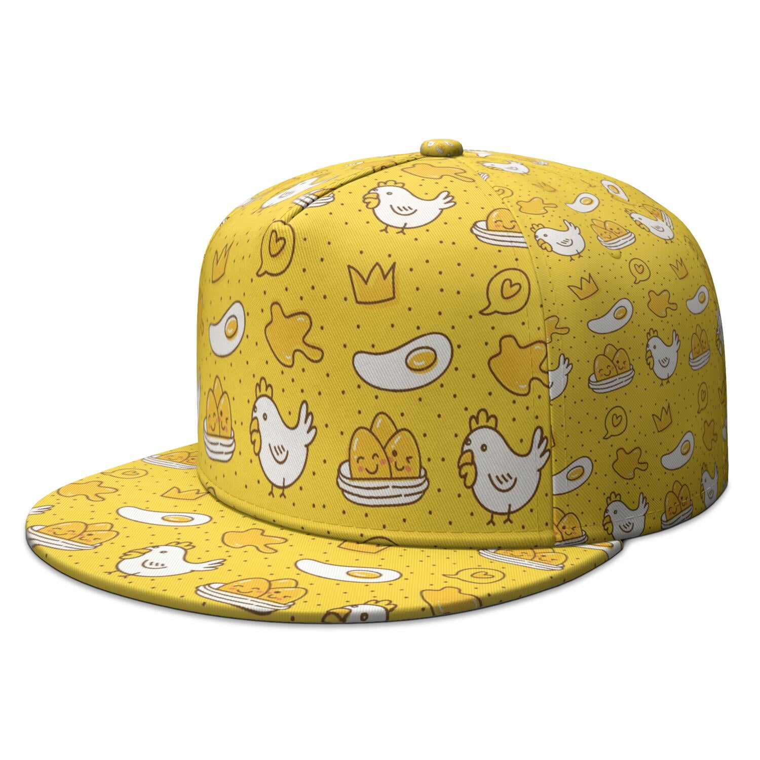 Chick & Egg Hat – Cute Fried Egg Print Adjustable Snapback for Women ...
