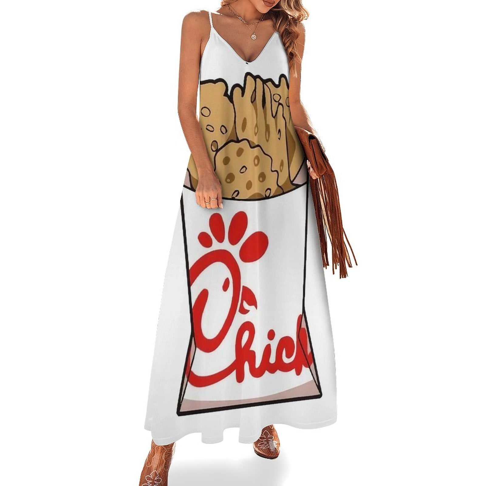 Chick Fa La Sleeveless Dress loose women's dress cocktail dresses skirt ...