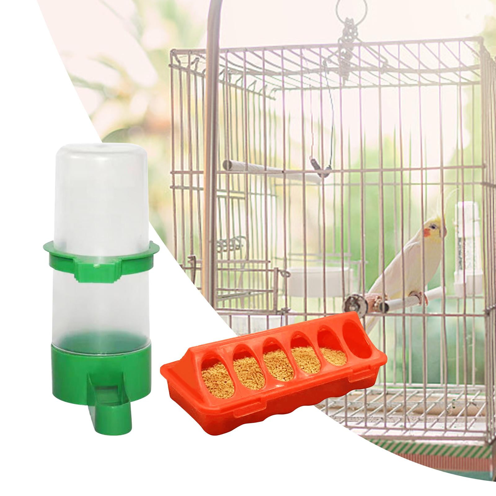 Chick Feeder and Waterer Bird Watering Bottle Water Feeder Cage Hanging ...
