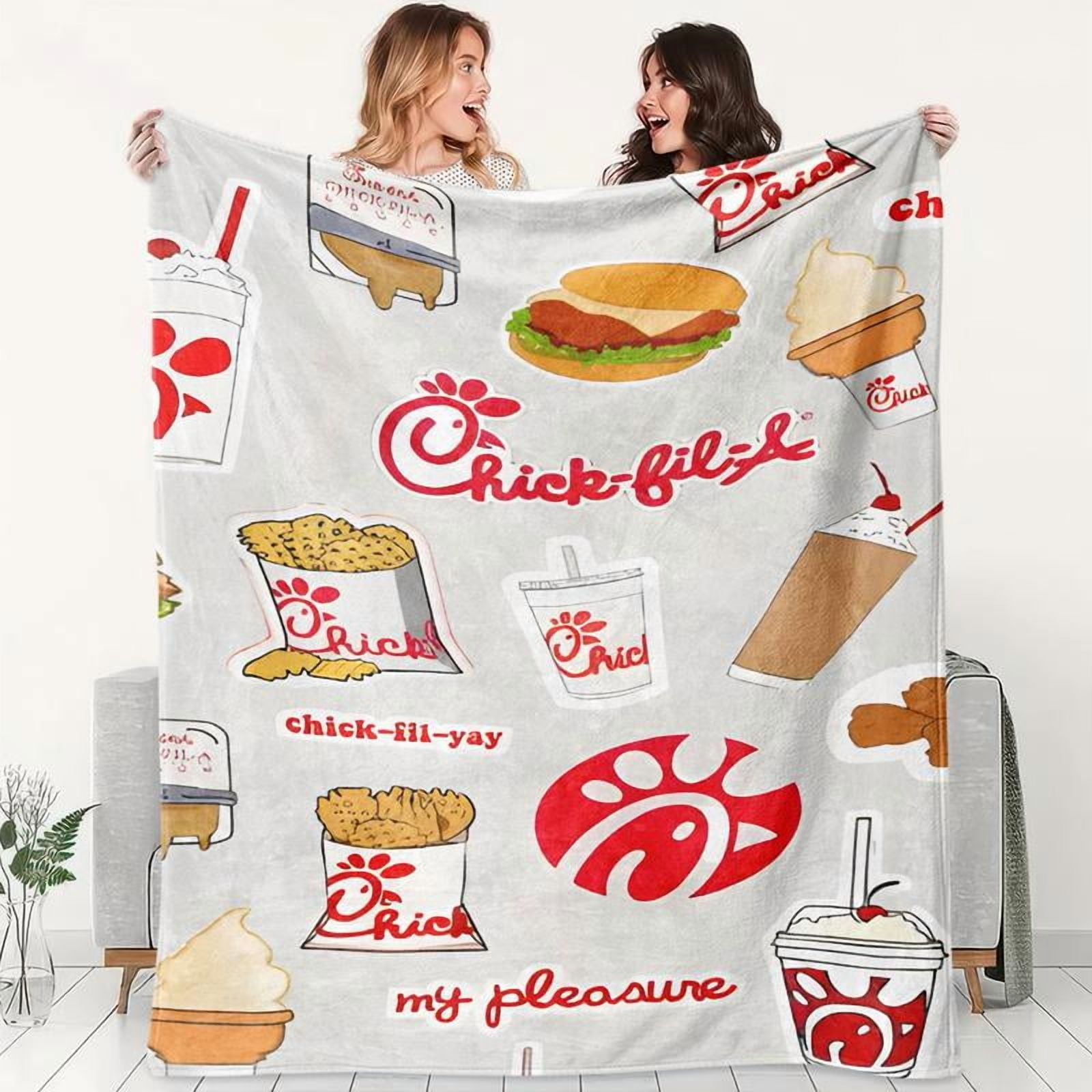Chick-Fil-A Theme Ultra-Soft Flannel Blanket, Iconic Food Design, All ...