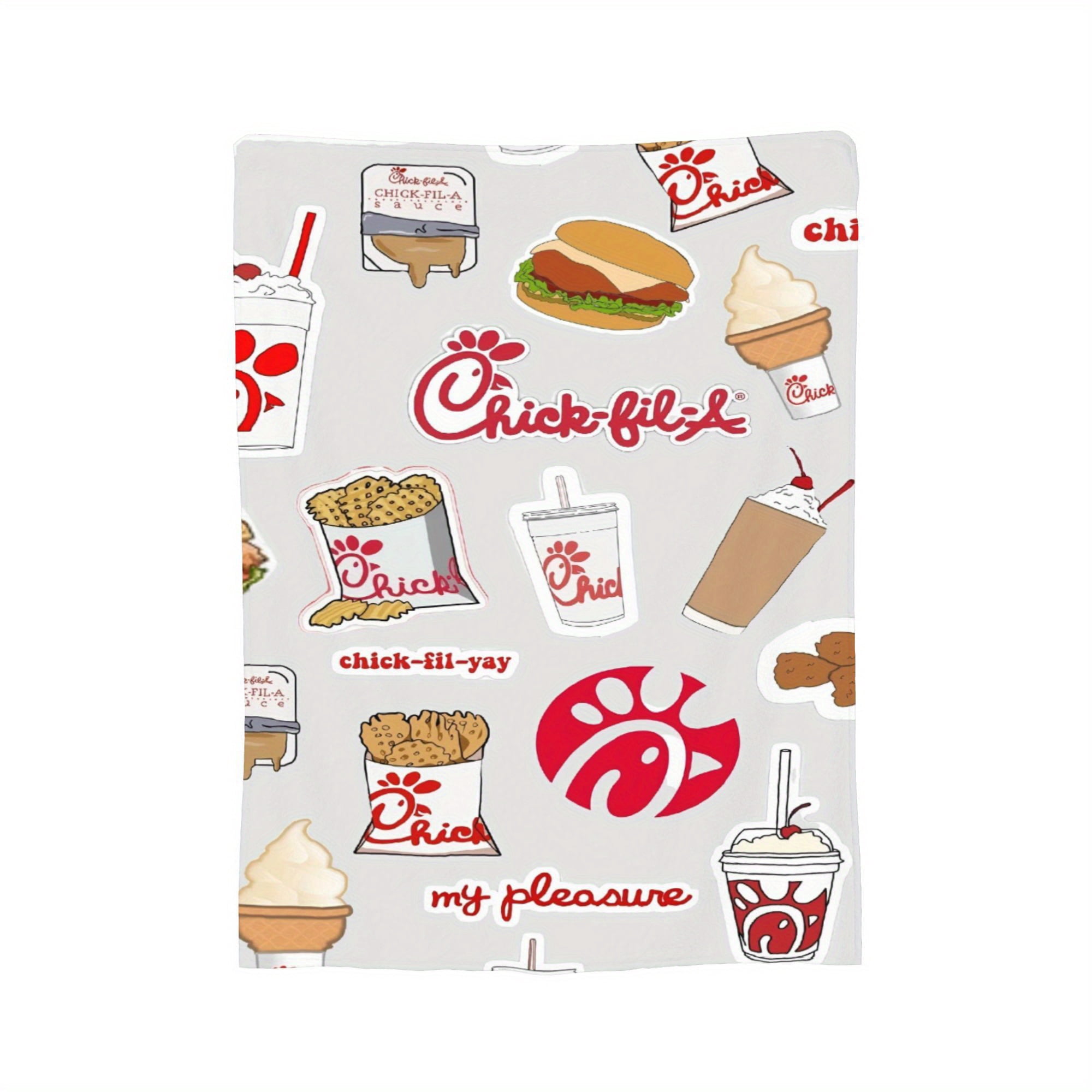 Chick-Fil-A Themed Ultra-Soft Flannel Blanket - Cozy All-Season Throw ...