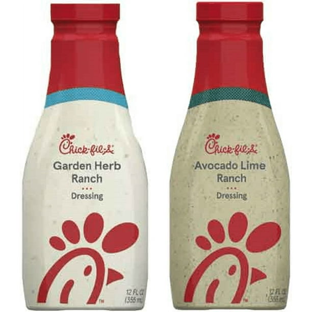 Chick-Fil-A Zesty Garden Herb Ranch & Avocado Lime Ranch Dressing ...