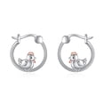 Chick Hoop Earrings 925 Sterling Silver Cute Animal Chicken Earrings ...