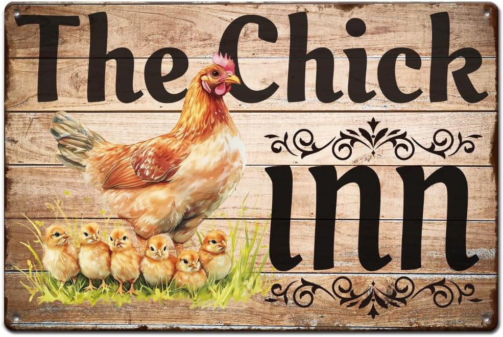 The Chick Inn Tin Sign Chicken Coop Metal Signs Farm Chicken Metal Tin ...
