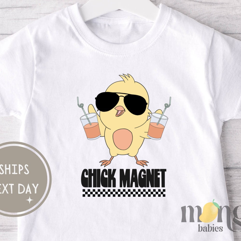 Chick Magnet Shirt Funny Chic Baby Outfit Retro Tee Baby Gift Cute Baby ...