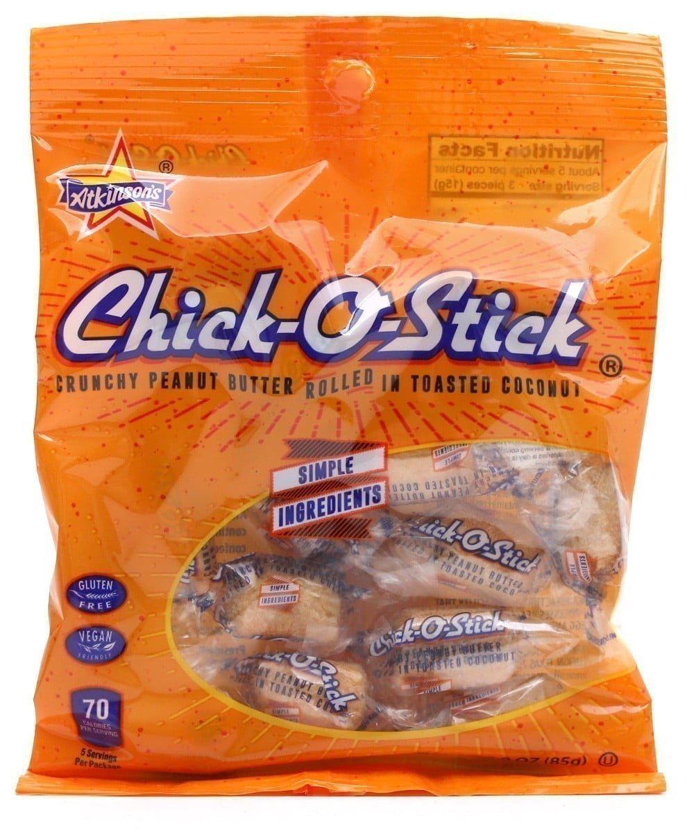Chick-O-Stick Crunchy Peanut Butter Rolled in Toasted Coconut, 3-Pack ...