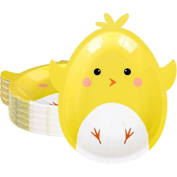 Chick Paper Plates Cartoon Yellow Chicken Shape Disposable Plates for ...