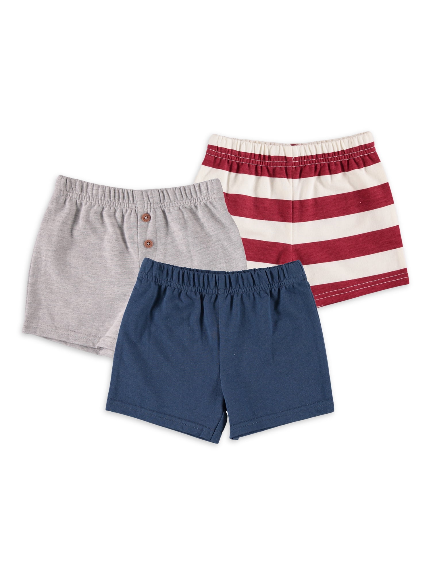 Chick Pea Baby Boy & Toddler Boy 3 Pk Shorts, Sizes Newborn-24 Months ...