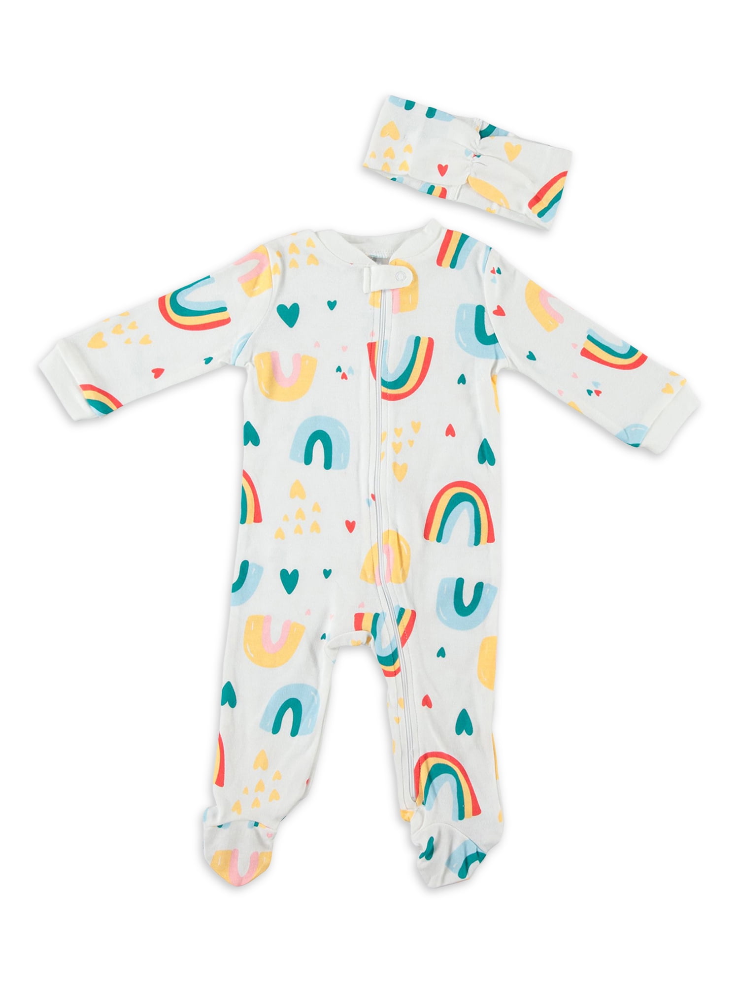 Chick Pea Baby Girl 2PC Footed Coverall Set W/ Zipper Newborn-9 Months ...
