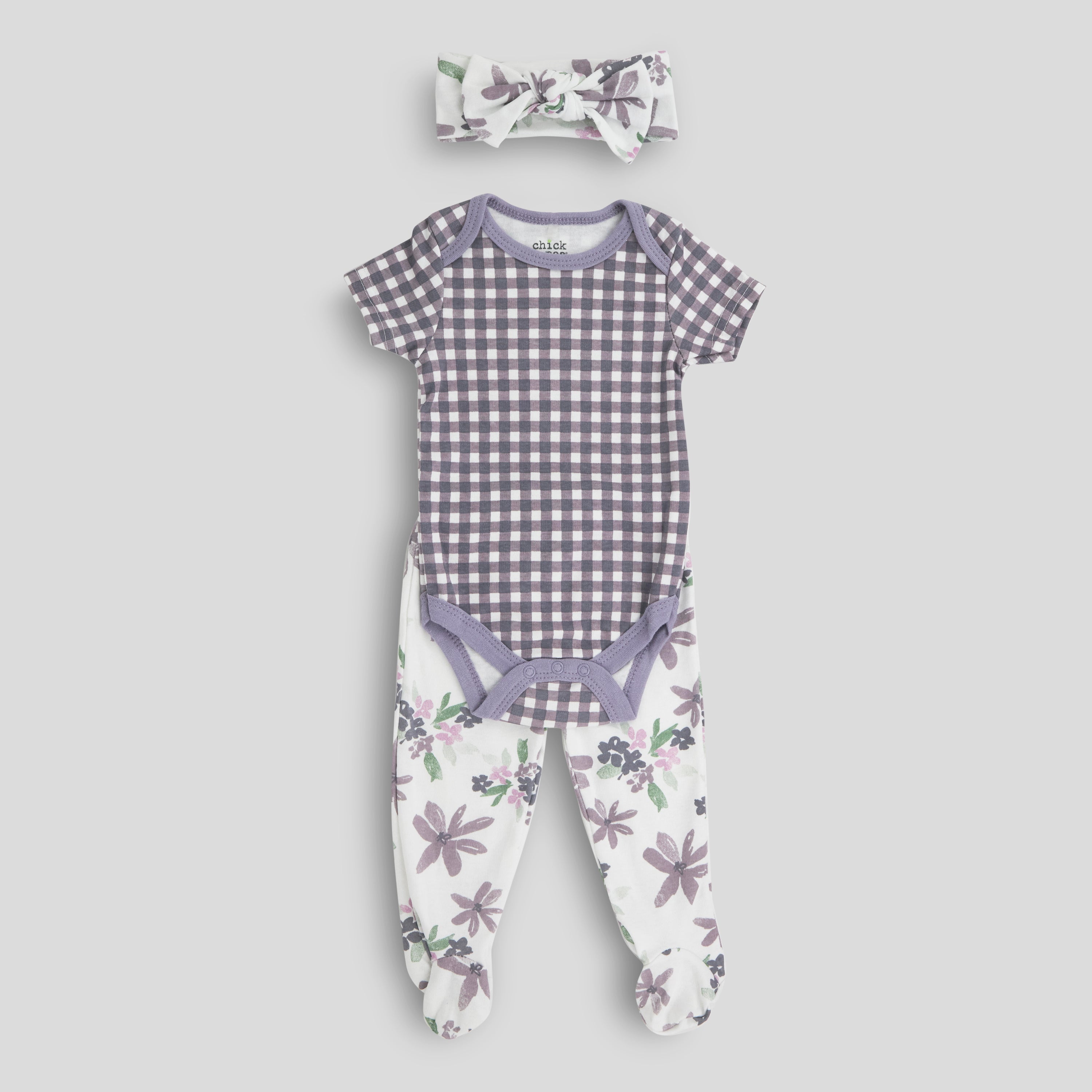 Chick Pea Infant Girl Clothing - 3PC Footed Pant Set, Sizes Newborn-9 ...