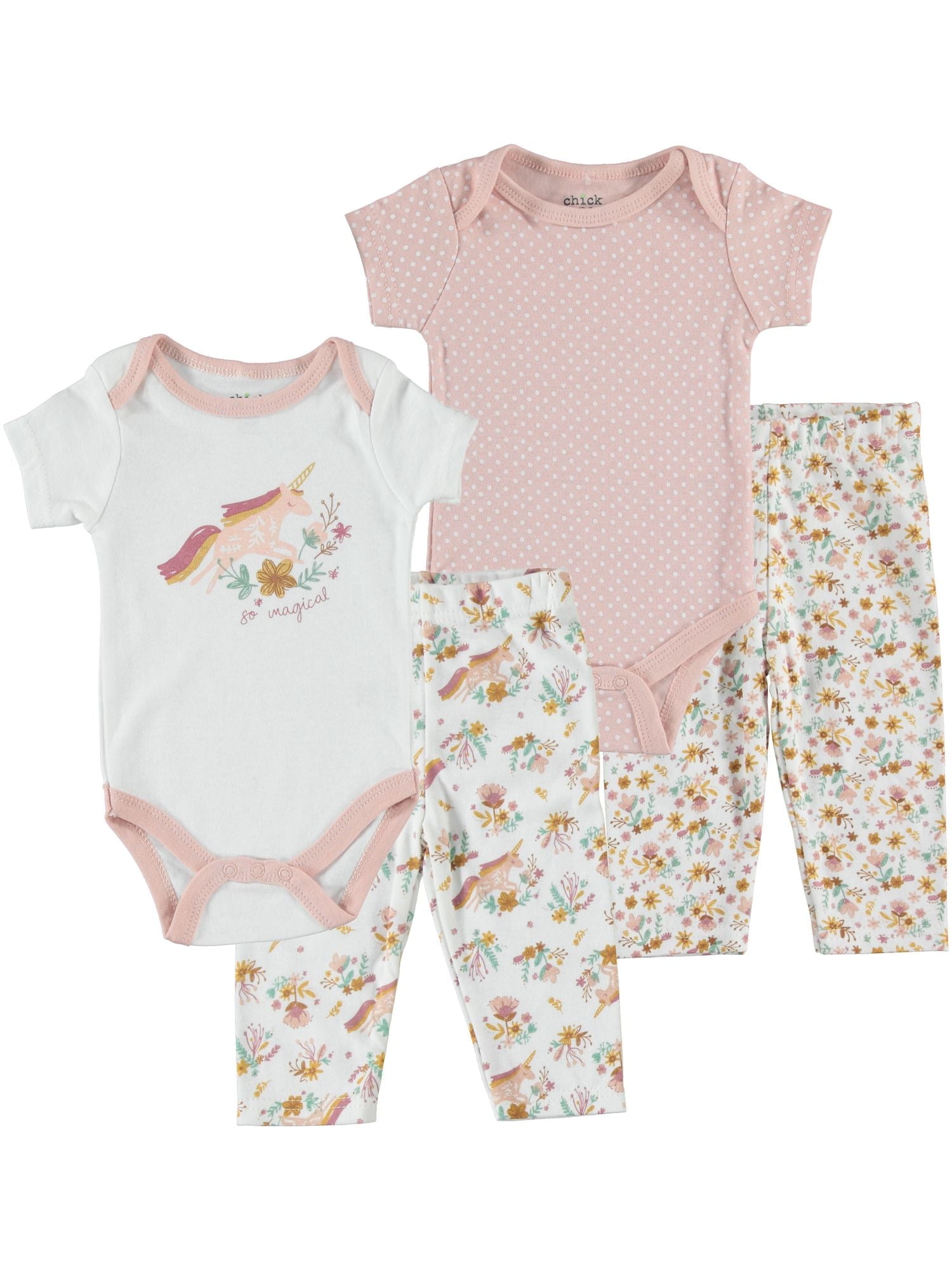 Chick Pea Baby Girl 4 PC Jogger Set, Sizes Newborn-9 Months - Walmart.com