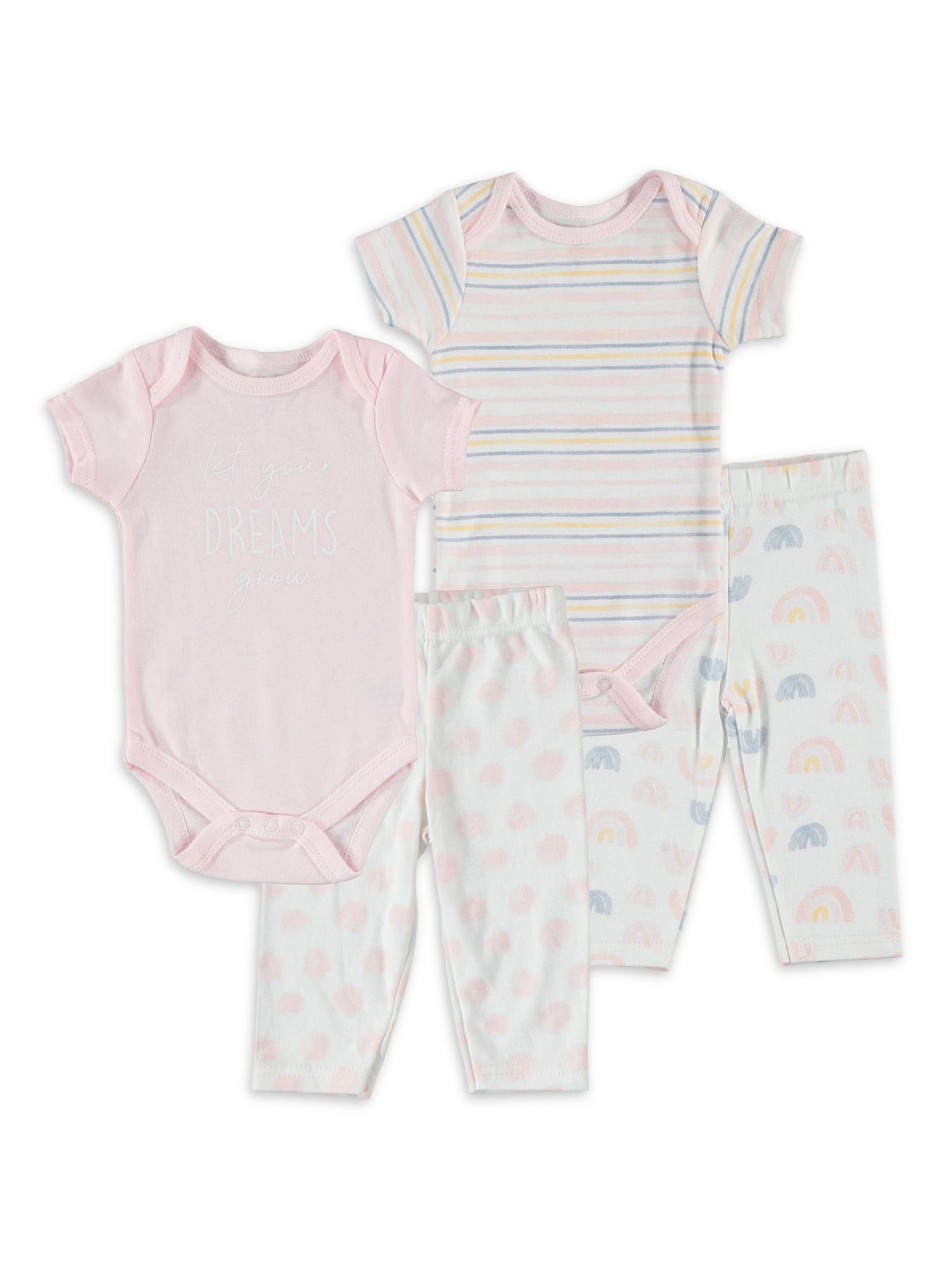 Chick Pea Baby Girl 4 PC Jogger Set, Sizes Newborn-9 Months - Walmart.com