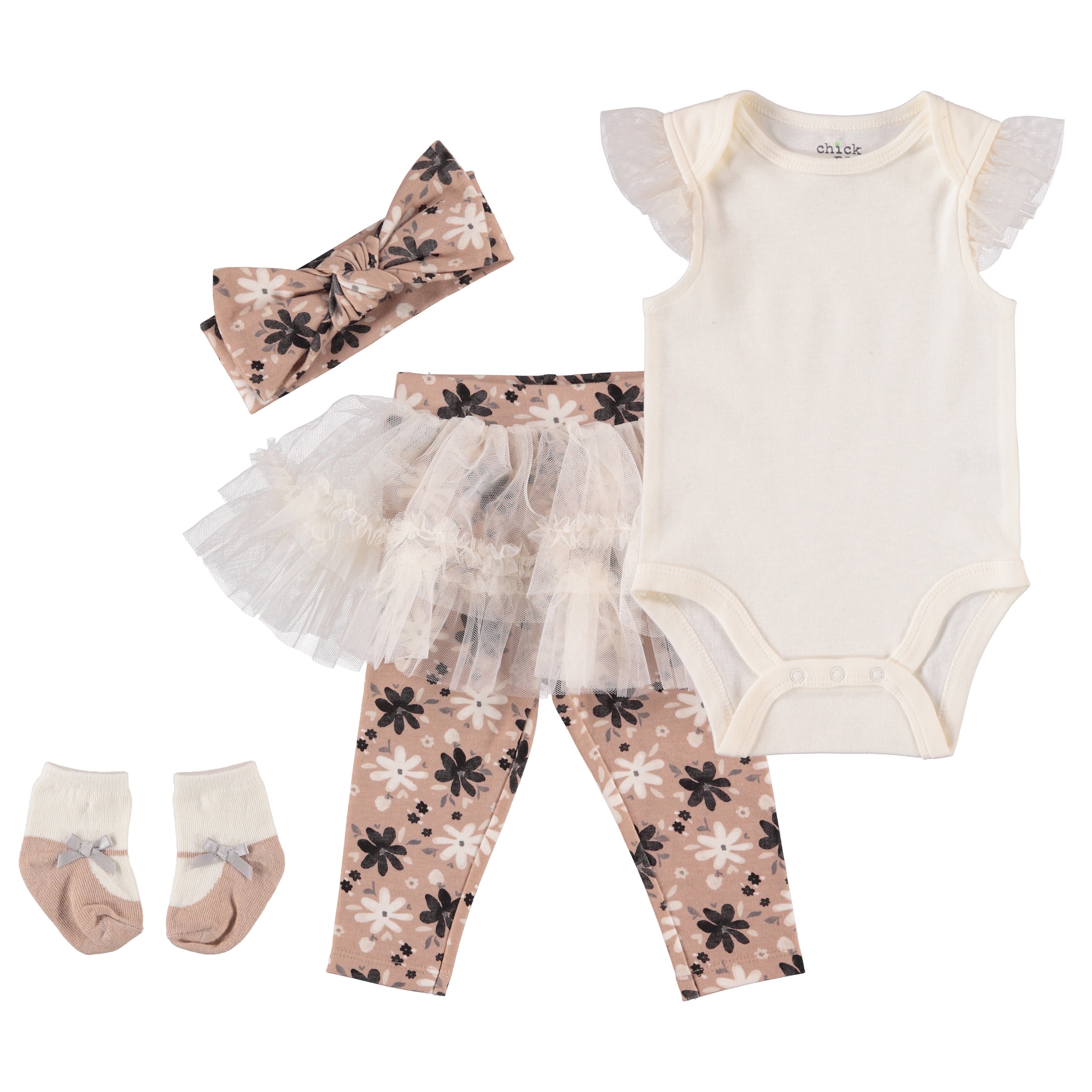Chick Pea Baby Girl & Toddler Girl 4 PC Tutu Legging Set, Sizes Newborn ...