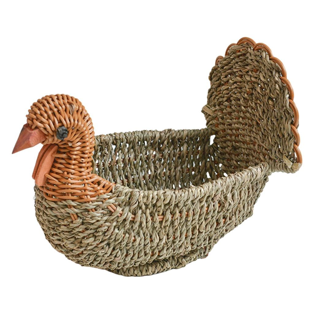 Chick Shape Rattan Basket Food Bread Baskets Haicraft Vegetable Serving ...