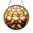 Chick Spring Farm Stained Glass Window Decor, Rustic Hanging Art Panel ...