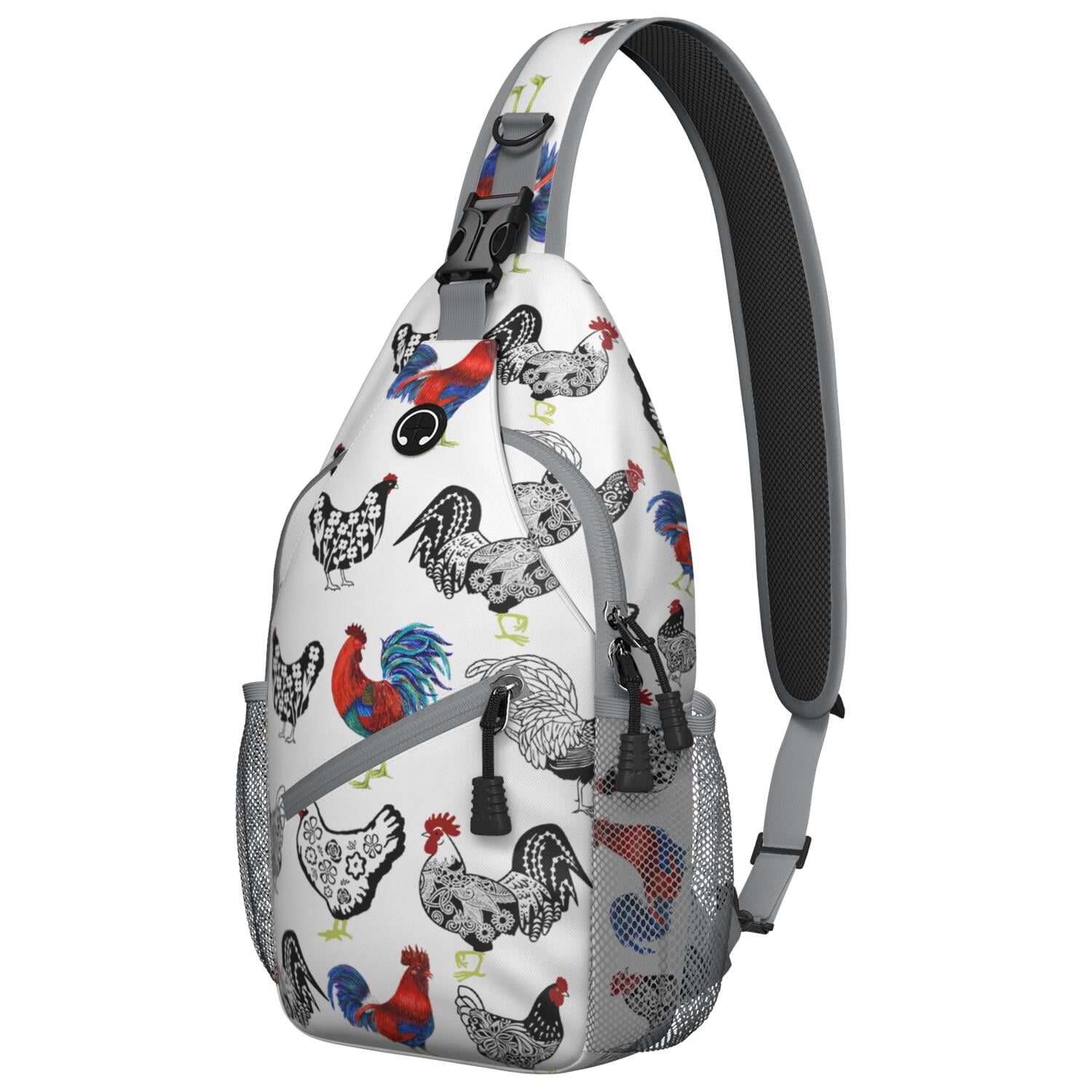 Chick-Themed Sling Bag - Farm-Themed Cute Backpack with Mesh Pockets ...