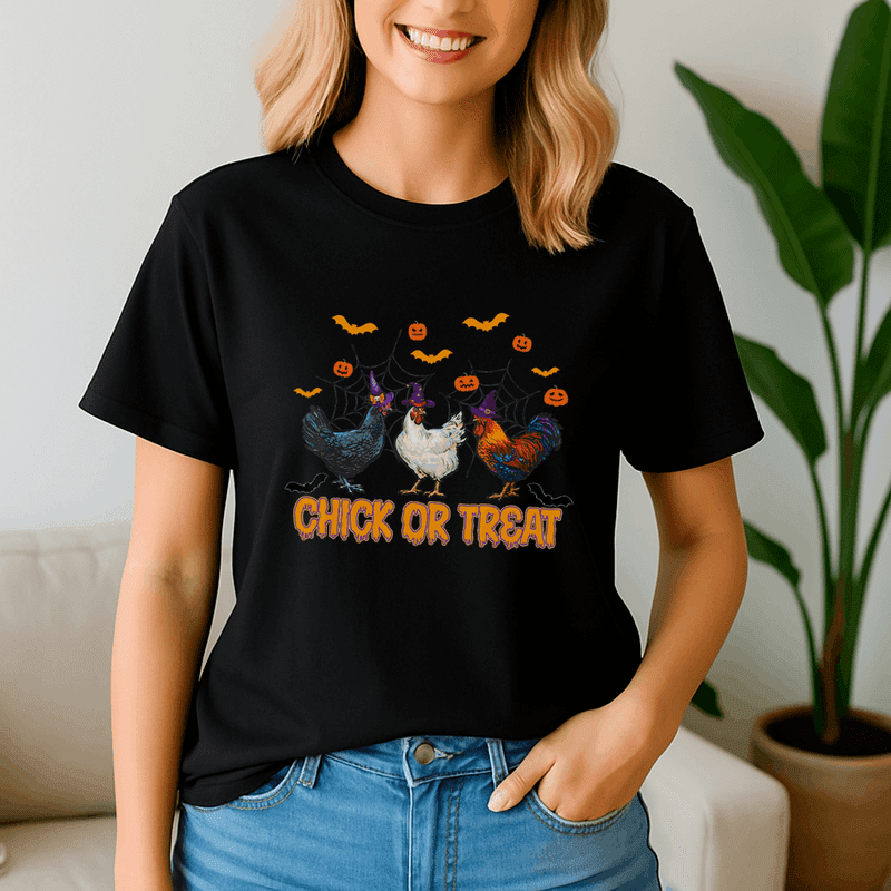 Chick or Treat Halloween Shirt, Chicken Tee, Trick or Treat TShirt ...