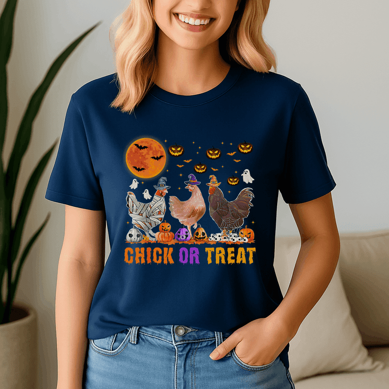 Chick or Treat Halloween Shirt, Chicken Tee, Trick or Treat TShirt ...