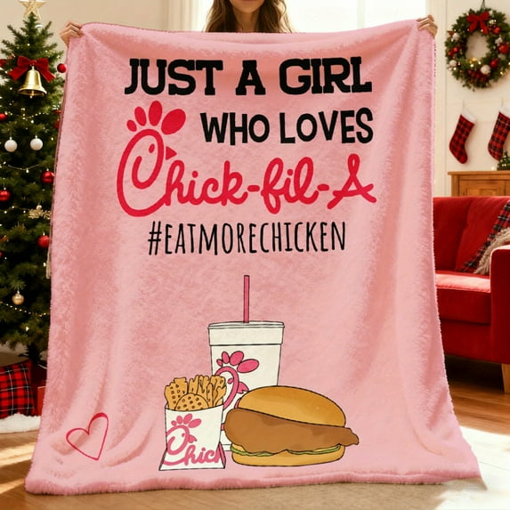 Chick-fil-A Inspired Flannel Throw Blanket - Soft 280GSM Polyester ...