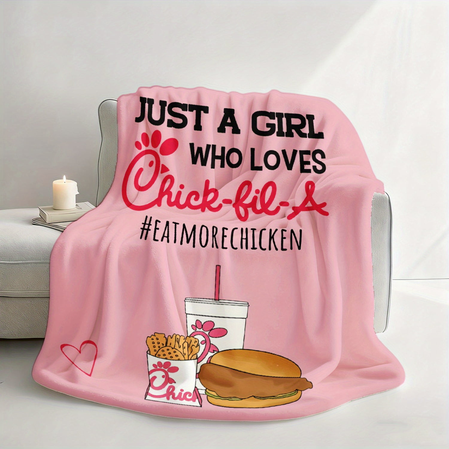 Chick fil A Inspired Flannel Blanket Soft All Season Throw With Menu ...