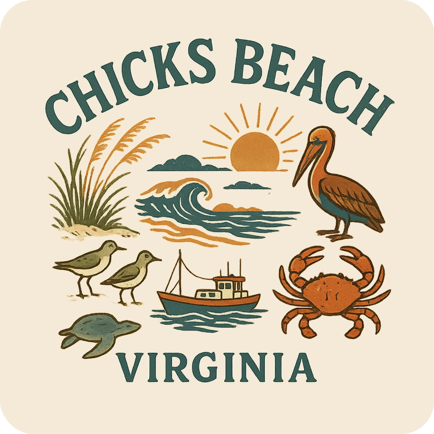 ChickS Beach Virginia Keepsakes Souvenir Vinyl Sticker – Destination ...