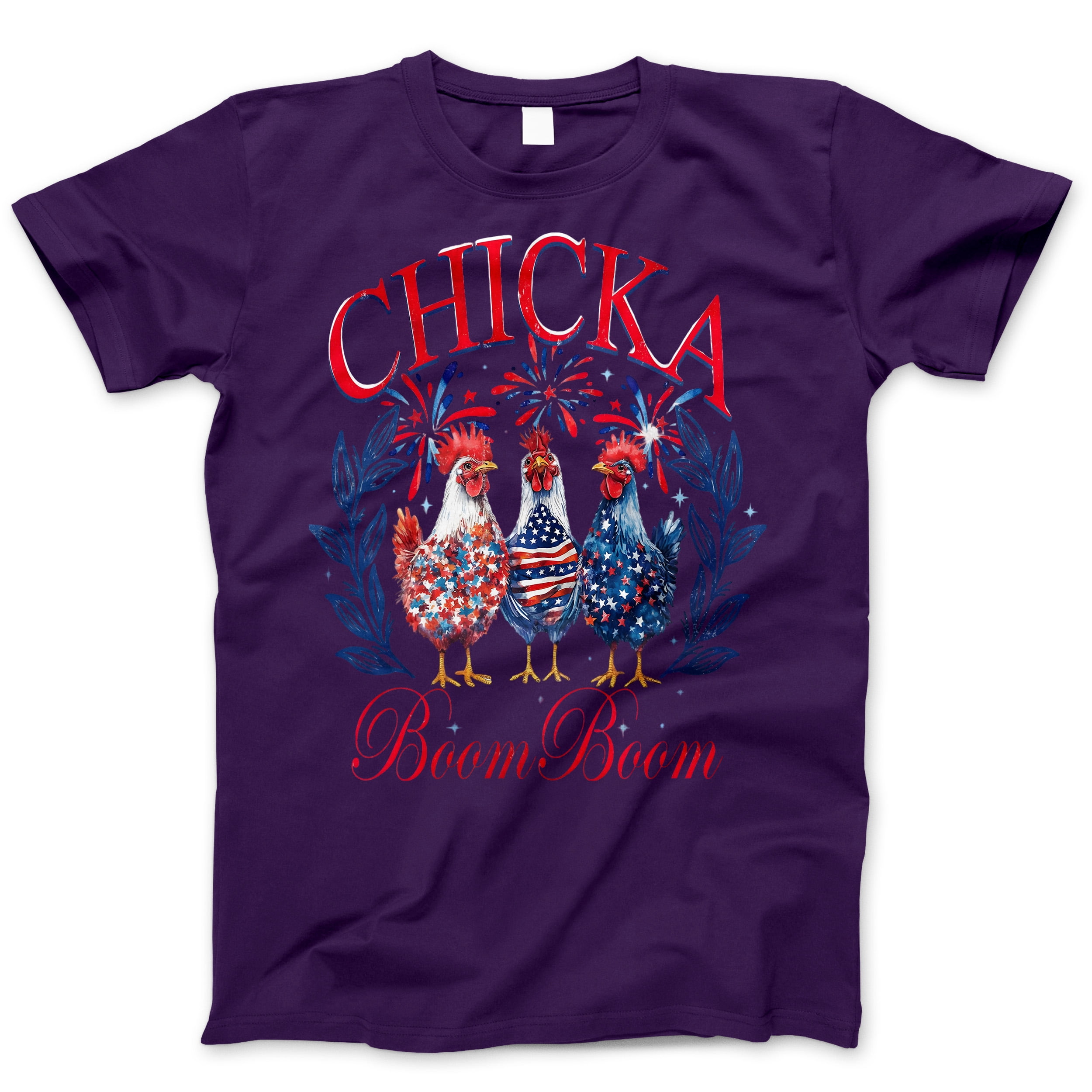 Chicka Boom Boom T-Shirt – Funny Patriotic Chicken Graphic Tee – 4th of ...