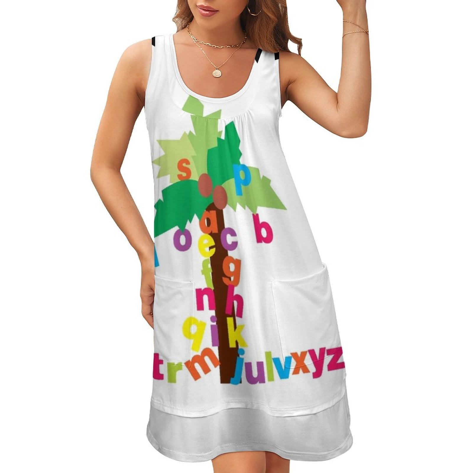 Chicka Chicka Boom Boom. Sleeveless U-Neck Fake Two Piece Dress clothes ...